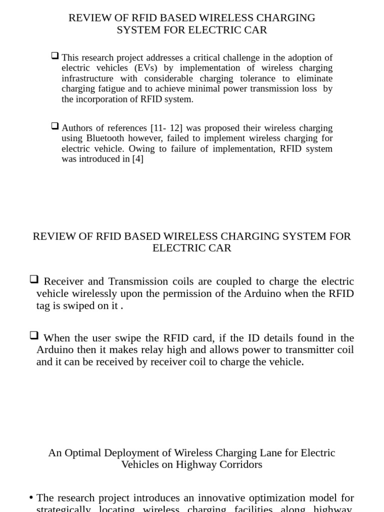 Review of Rfid Based Wireless Charging System For | PDF | Electric ...