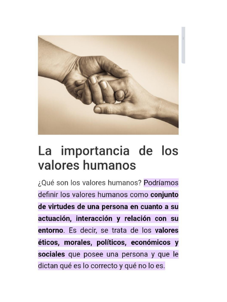 Los Valores Humanos | PDF