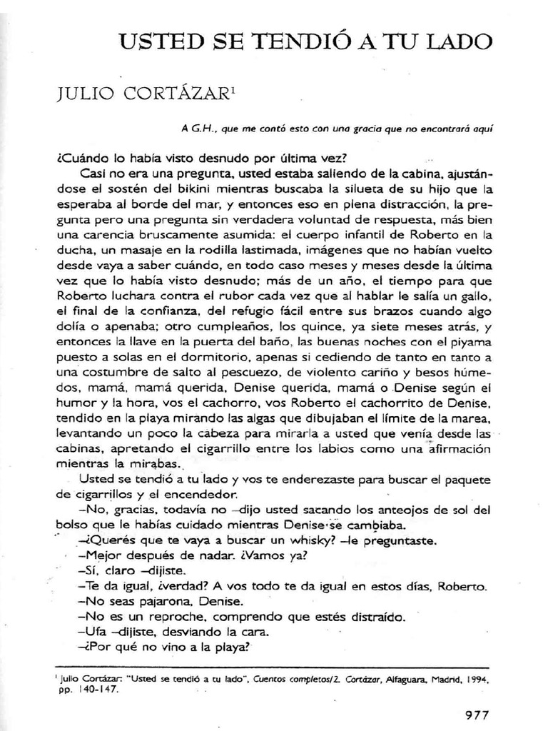 Usted Se Tendió A Tu Lado | PDF