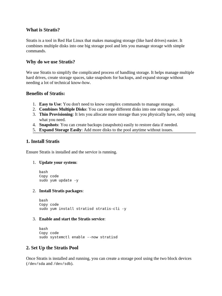 Stratis 1 | PDF | Computer Data Storage | File System