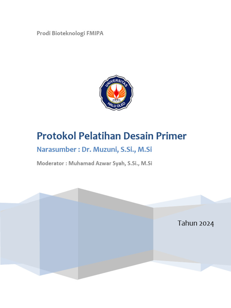Protokol Desain Primer Bioteknologi 2024 | PDF