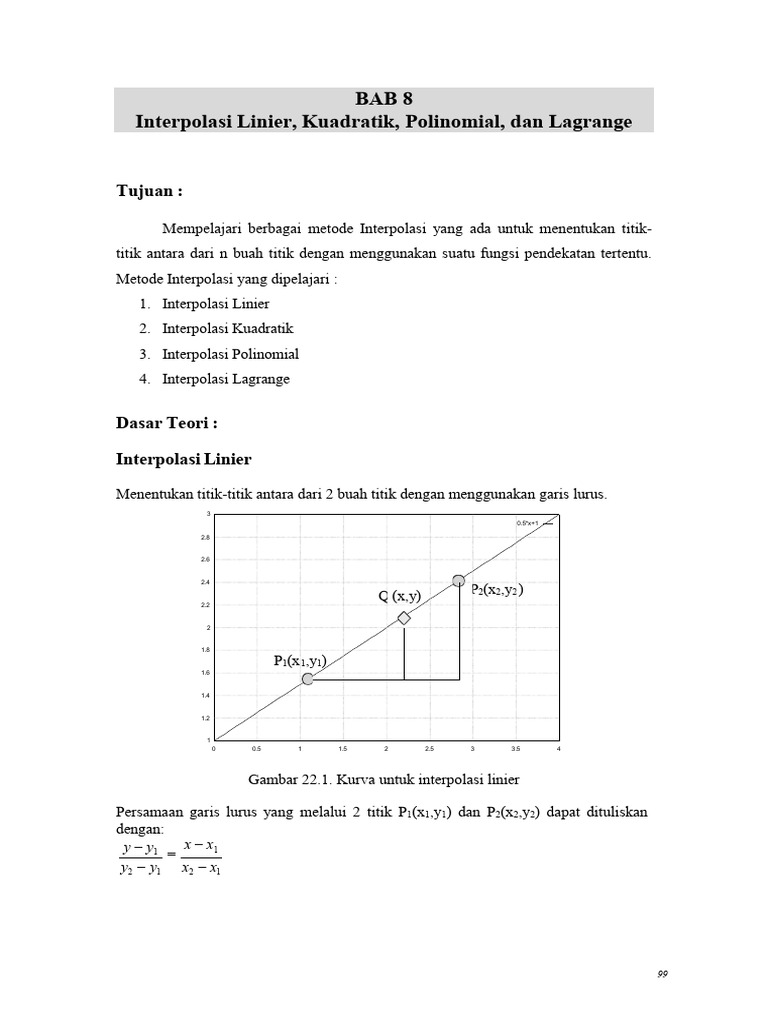 Metode Interpolasi: Linier hingga Lagrange | PDF