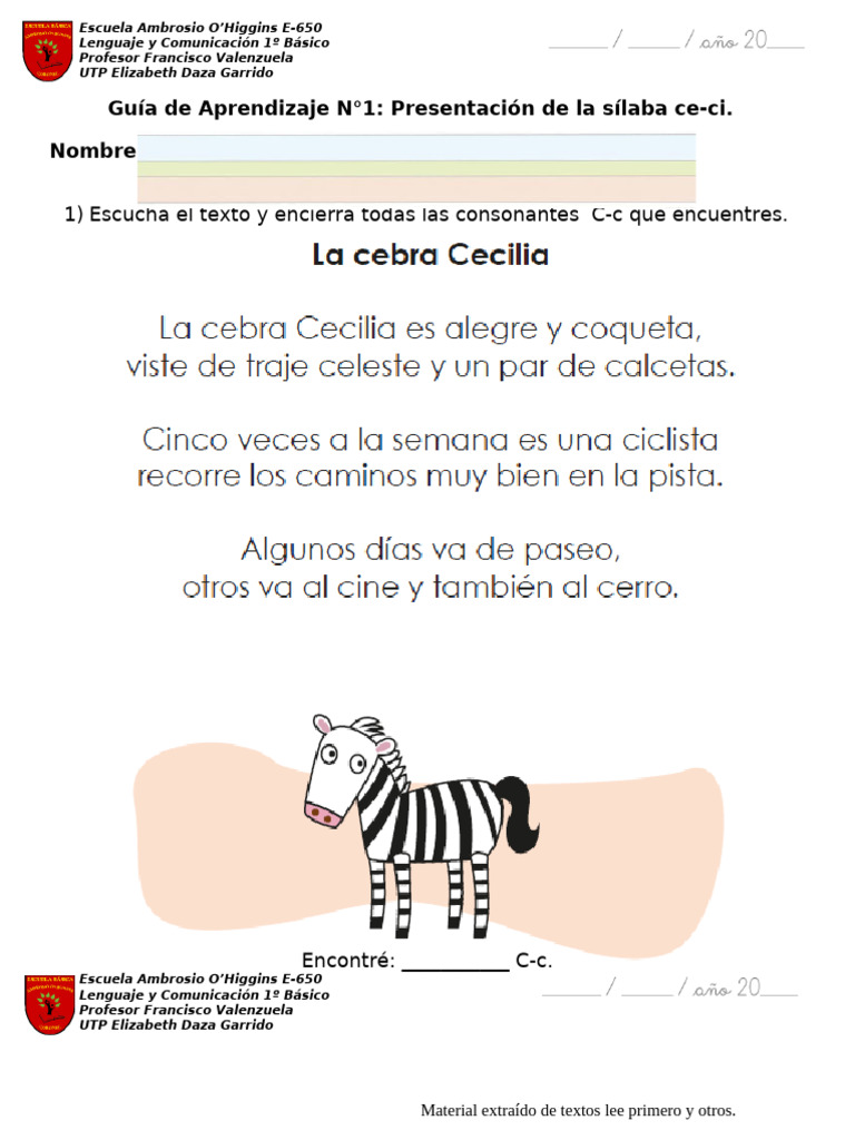 Sílaba Ce Ci | PDF