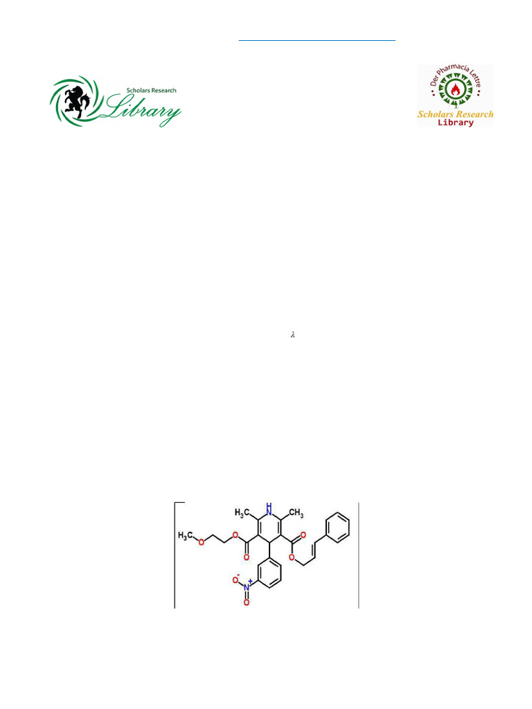 Development and Validation of Uv Spectrophotometric Method Forsimultaneous Estimation of ...
