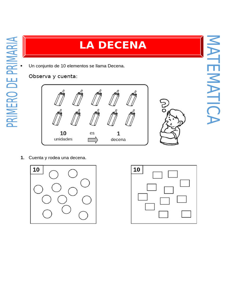 La Decena para Primero de Primaria | PDF
