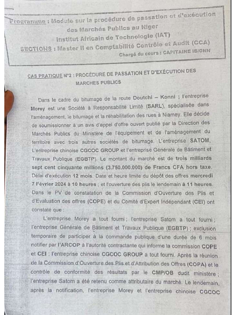 Passation de Marche | PDF