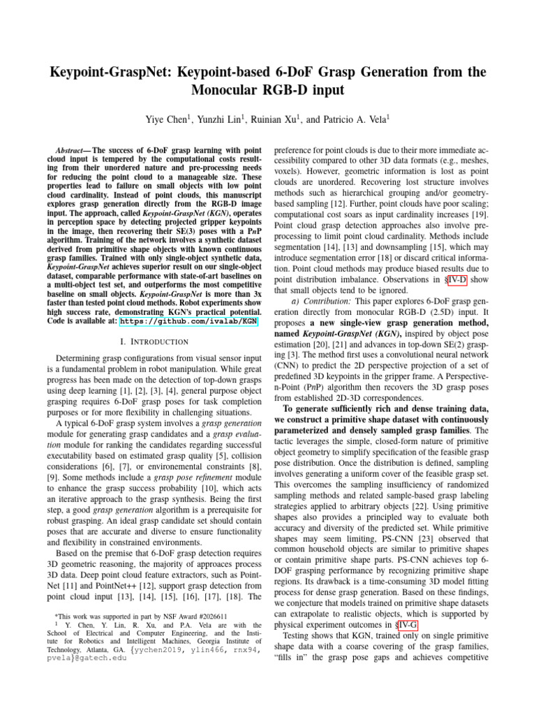 Keypoint GraspNet | PDF | Image Segmentation | Deep Learning