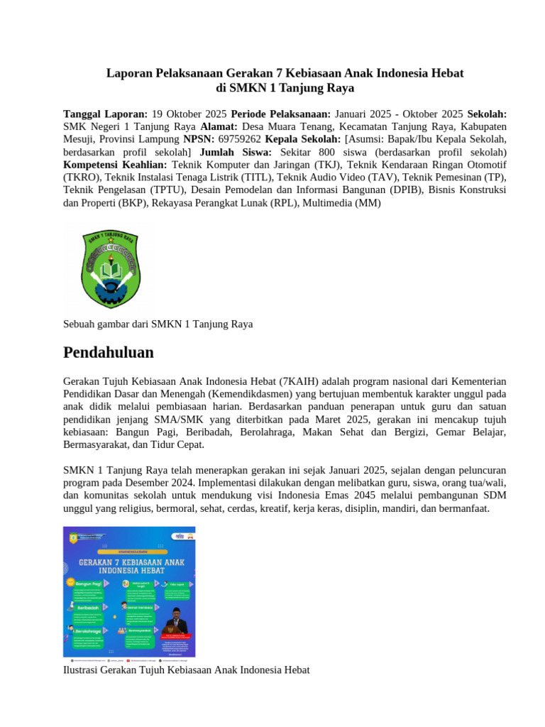 Lap Gerakan 7 Kaih Amri 12 Sekolah Binaan | PDF