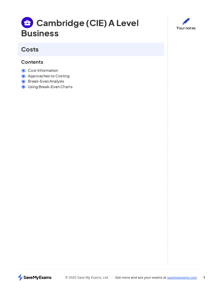 Costs summary | PDF | Pricing | Profit (Economics)