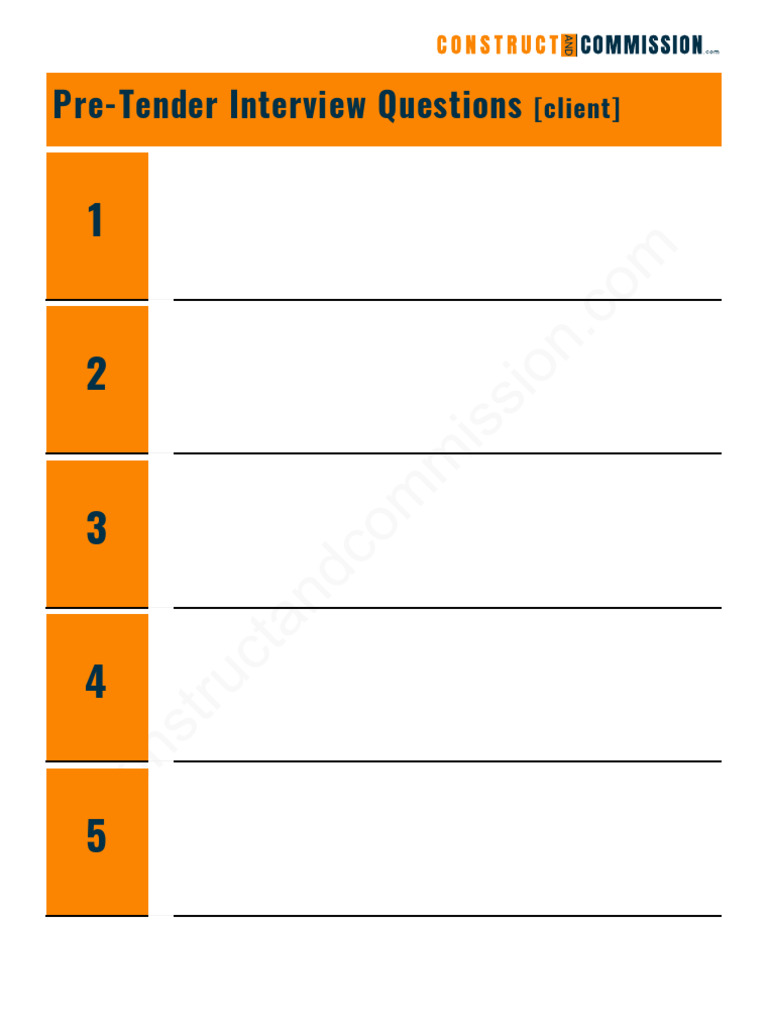 028b Pre-Tender Interview Questions C | PDF
