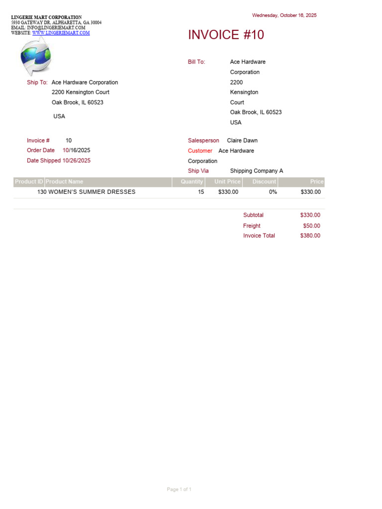 Ace Invoice | PDF