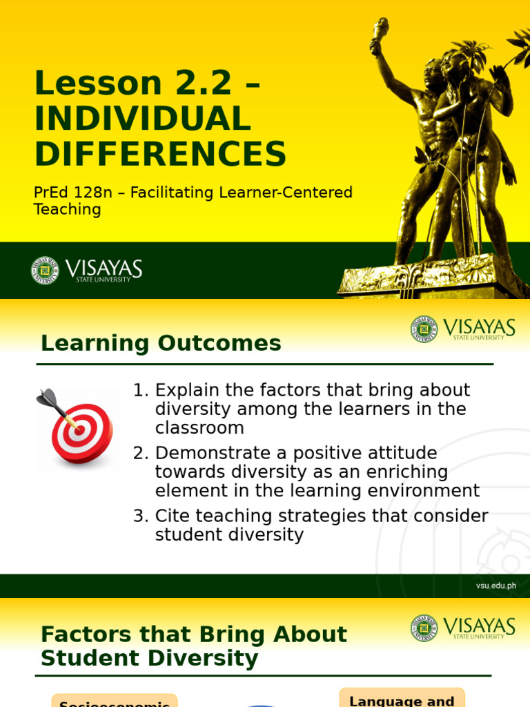Lesson 2.2 Individual Differences | PDF | Learning Styles | Learning