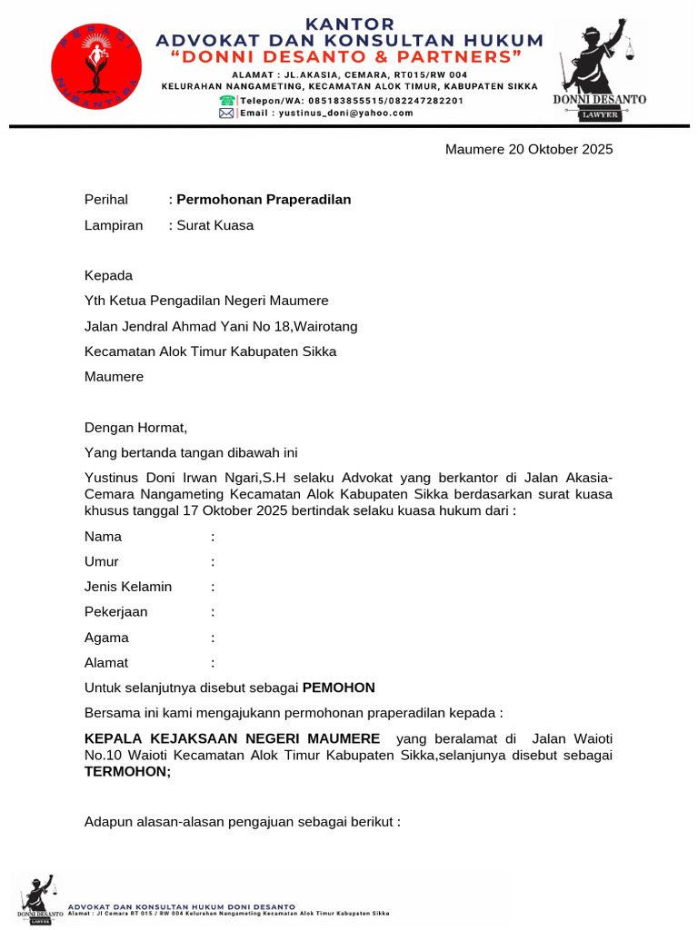 Permohonan Praperadilan di Maumere | PDF