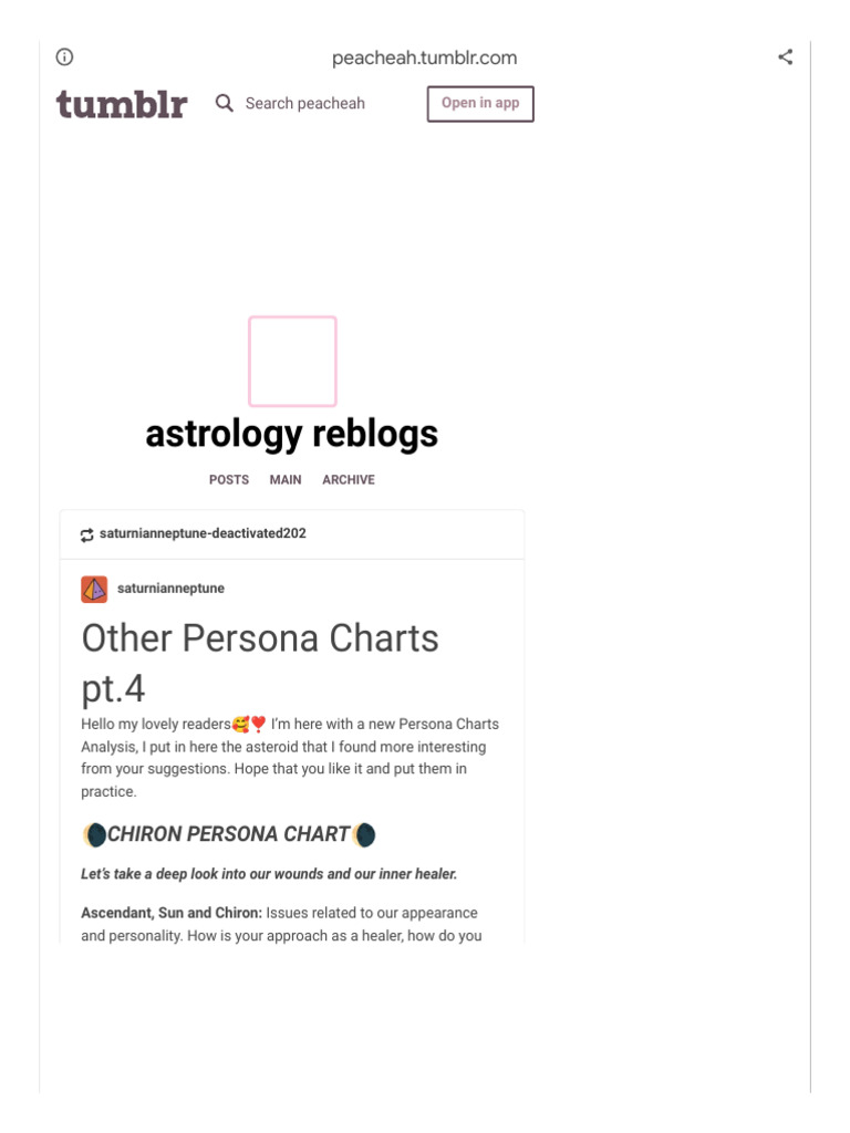 Astrology Reblogs - Other Persona Charts Pt.4 | PDF