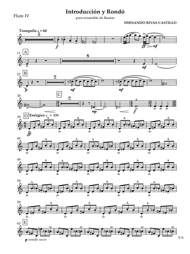 Introducción y Rondó para Flautas - Flute IV | PDF