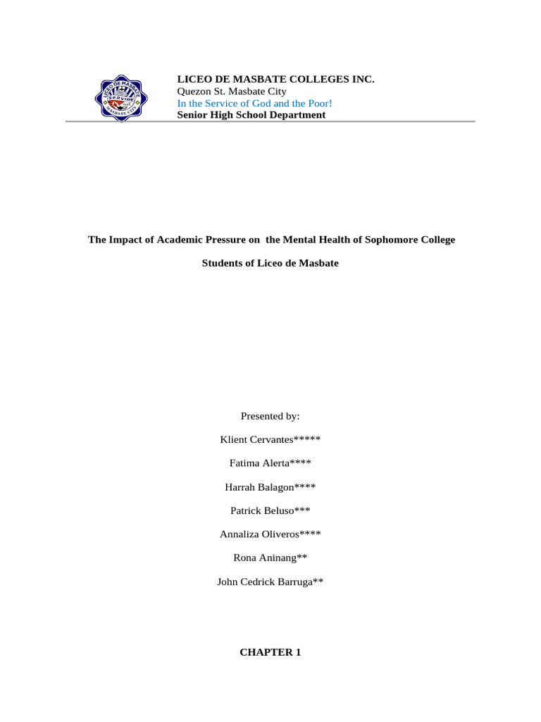 Academic Pressure's Impact on Students | PDF | Mental Health | Methodology
