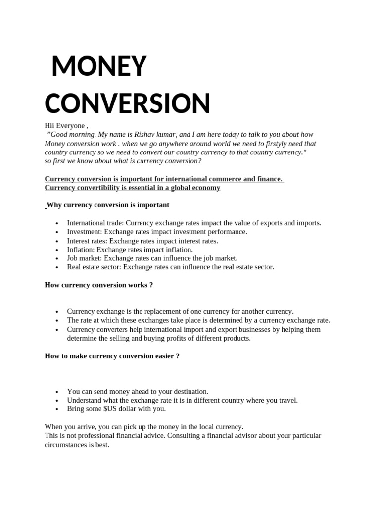 Currency Conversion Explained | PDF