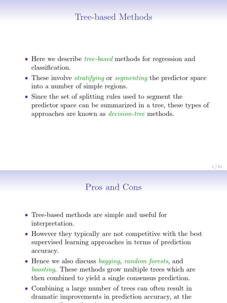 L11-Tree Based Methods | PDF | Algorithms And Data Structures | Applied Mathematics