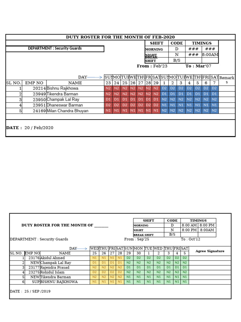February 2020 Security Duty Roster | PDF | Chess Theory | Chess Openings