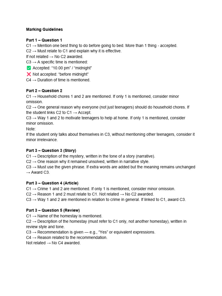 Selangor Trial 2025 P2 - Writing (Answer Scheme) | PDF
