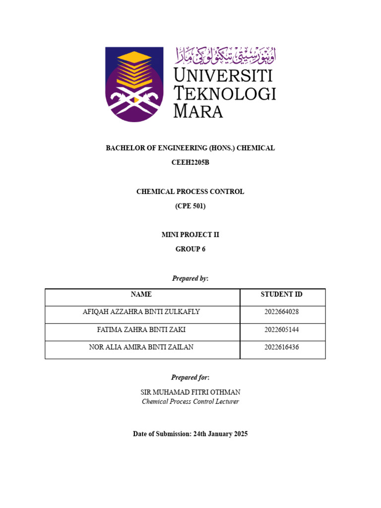 g6 Eh2205b Mini Project 2 | PDF | Control Theory | Applied Mathematics
