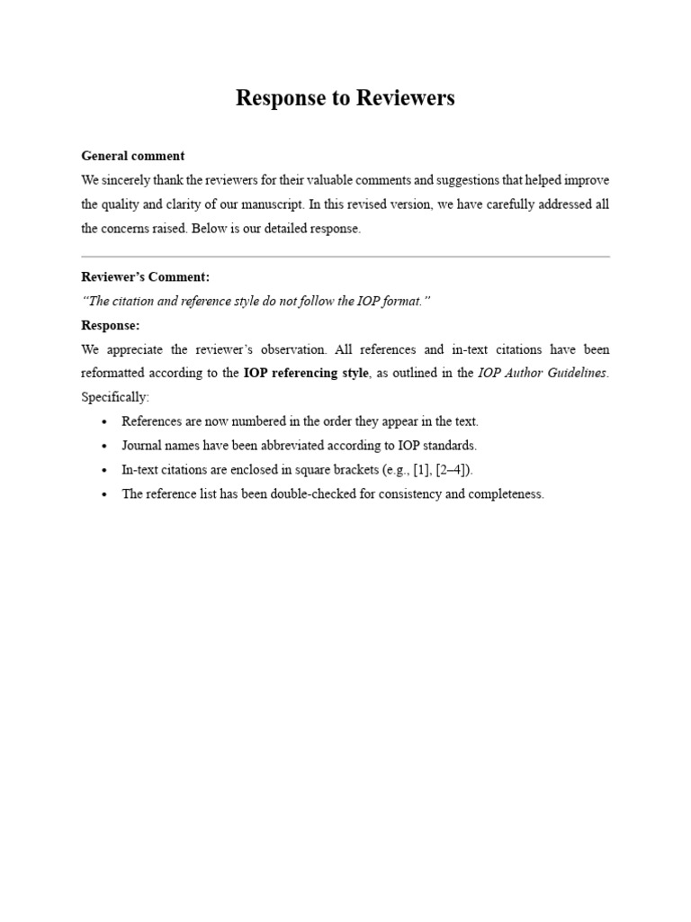 Response to Reviewers | PDF