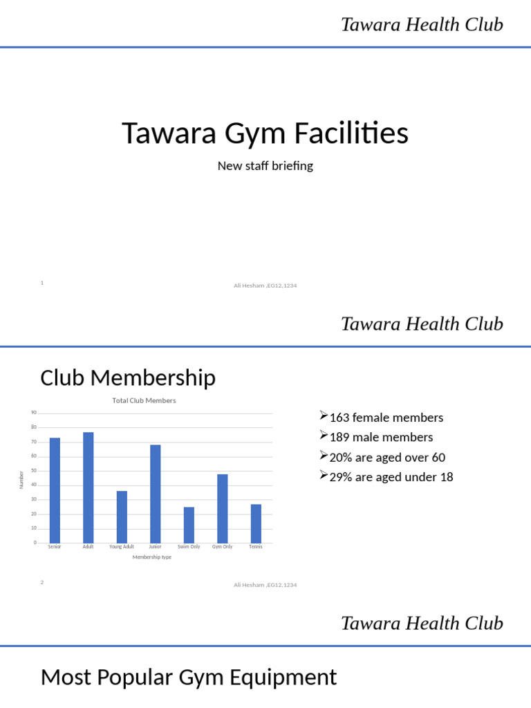 Tawara Gym Facilities | PDF
