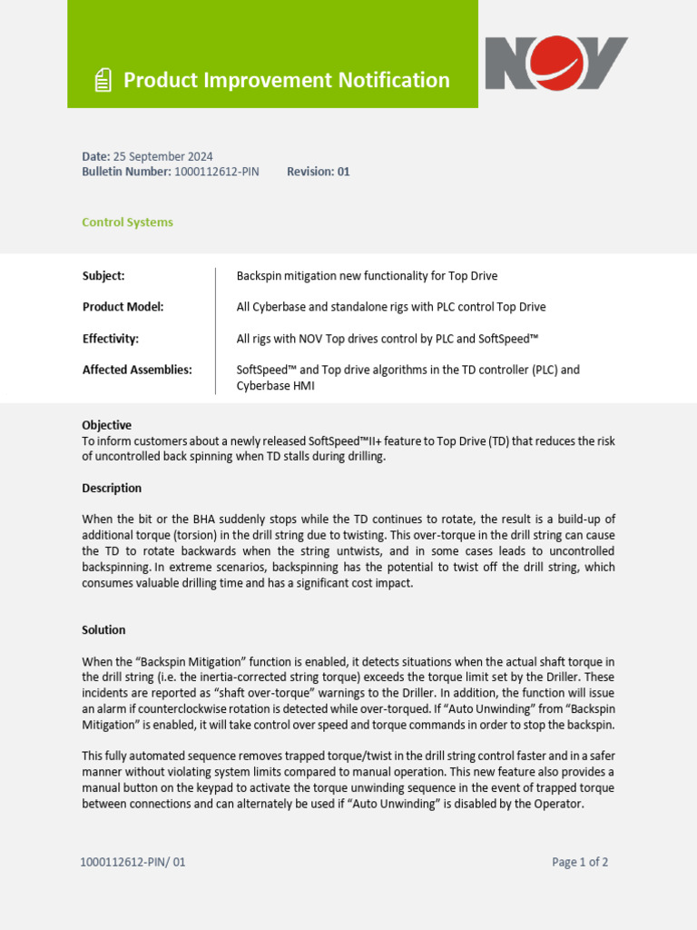 1000112612-PIN - Backspin Mitigation New Functionality For Top Drive ...