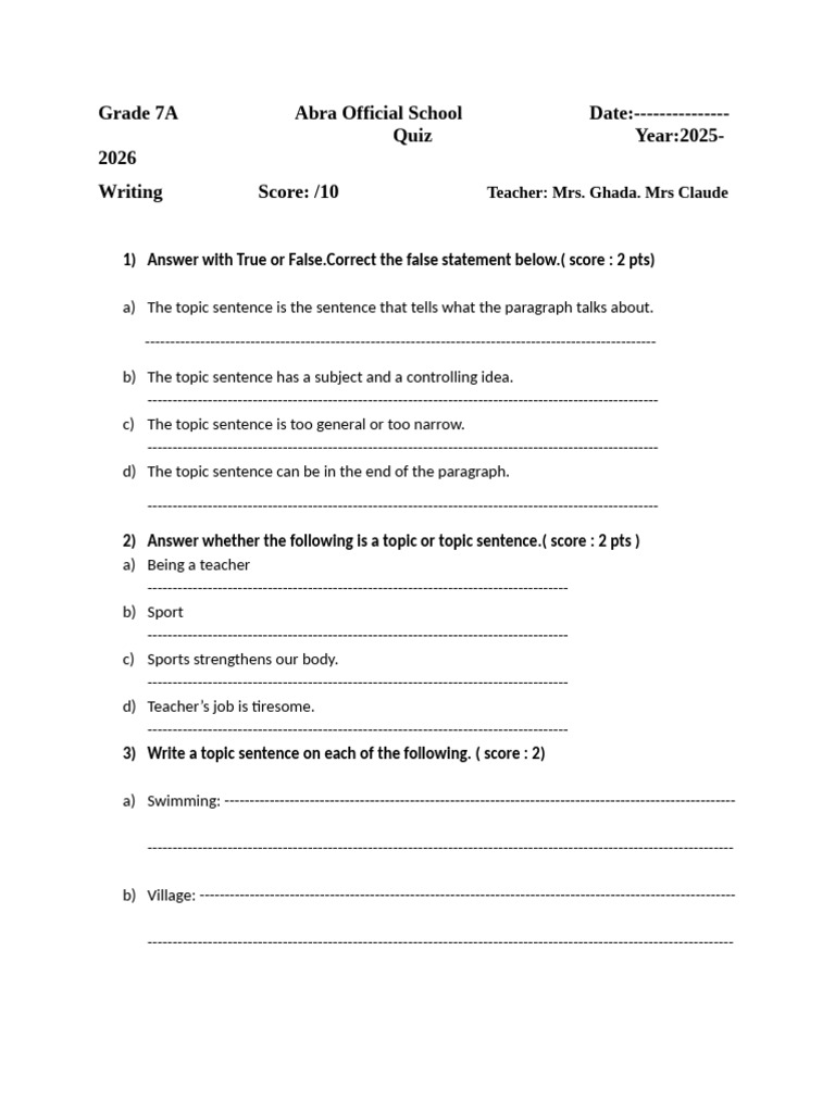 grade7 writing | PDF