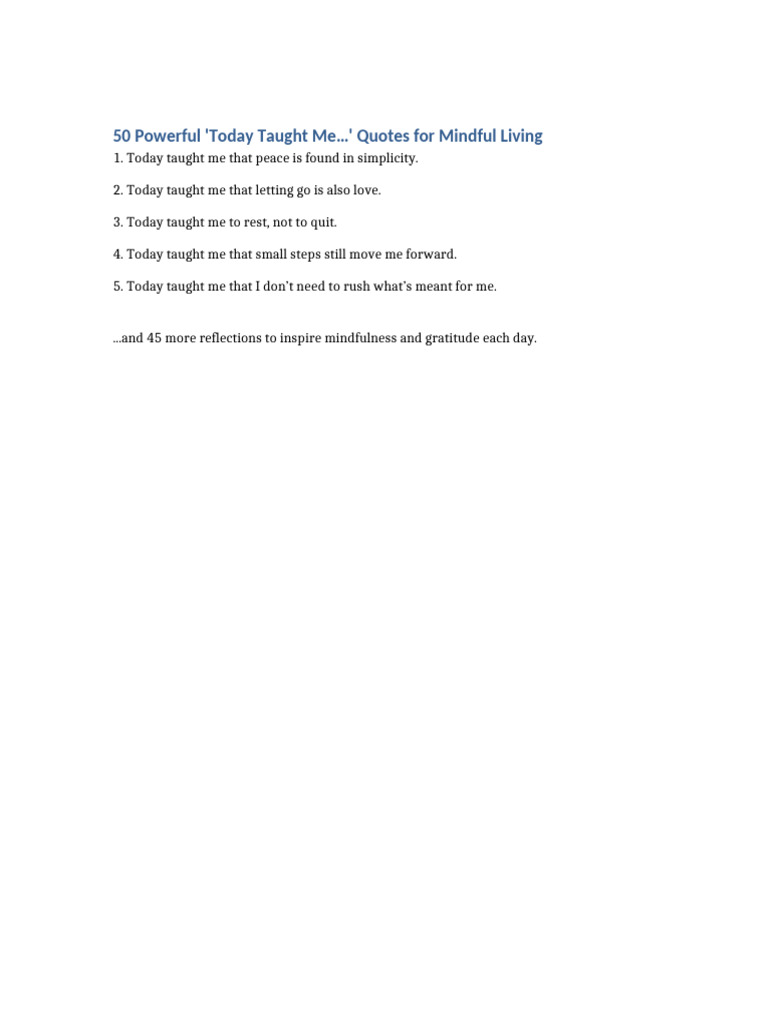 2 Today Taught Me Quotes | PDF