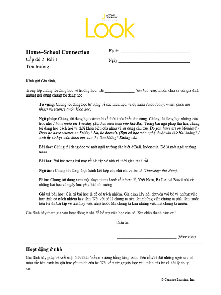 Look 2 Communication Letter Vietnamese | PDF
