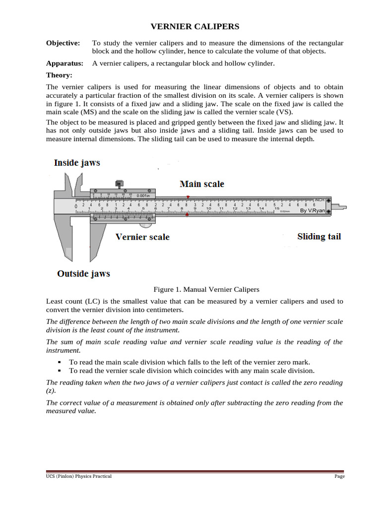 Measuring Volume with Vernier Calipers | PDF