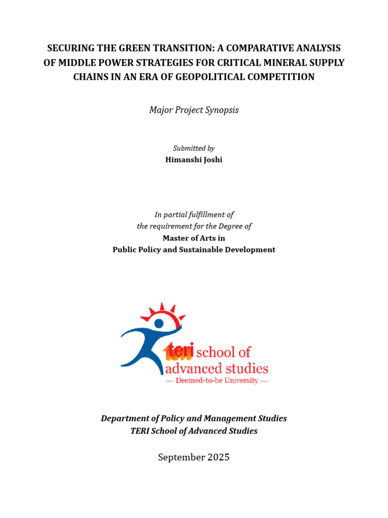 Major Project Synopsis 251015 224913 | PDF | International Energy ...