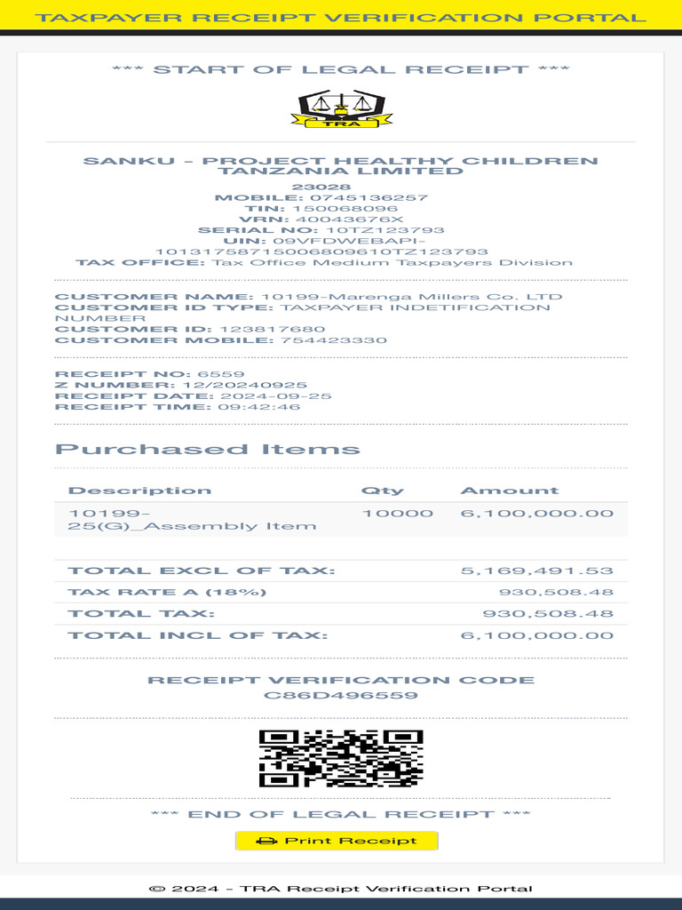 EFD Receipt Verification | PDF