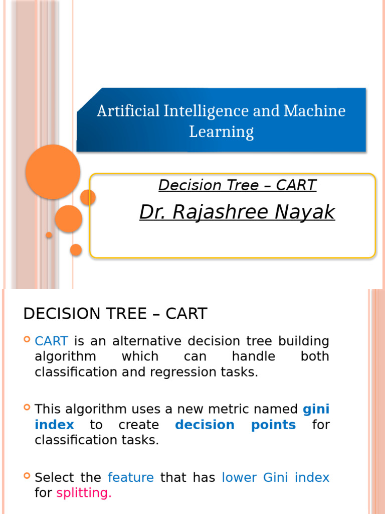Desicion Tree Algorithm - CART | PDF | Applied Mathematics | Machine ...