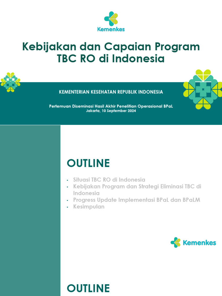 Kebijakan dan Capaian TBC RO Indonesia 2024 | PDF