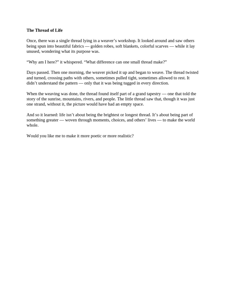 The Thread of Life | PDF