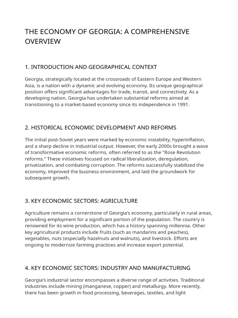 Georgia Economy Overview | PDF | Georgia (Country) | Infrastructure