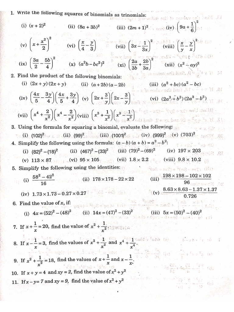 Algebraic Expression Grade 8 | PDF