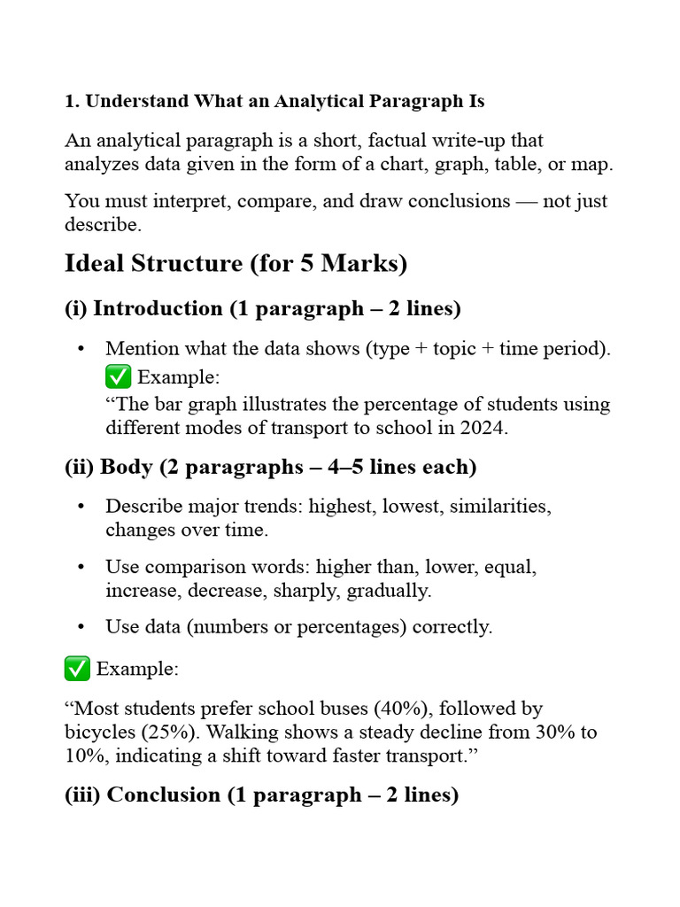 Analytical Paragraph Tips | PDF | Chart