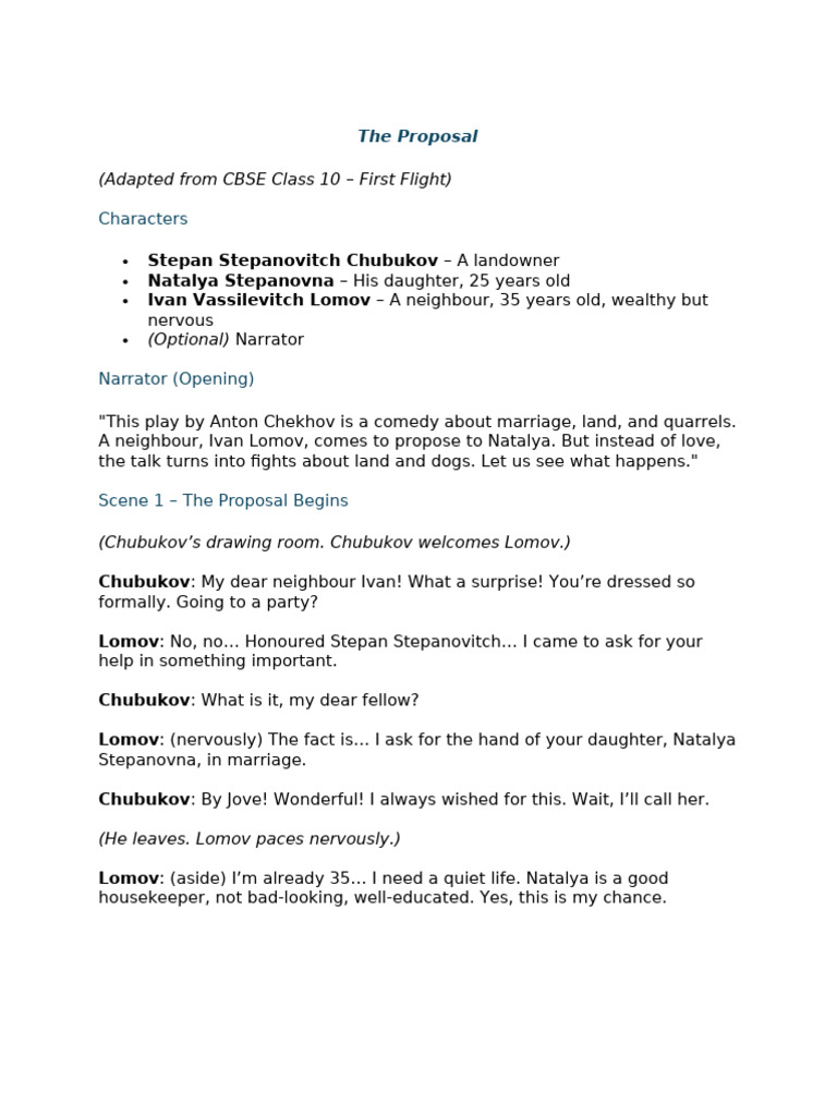 Skit Script the Proposal | PDF