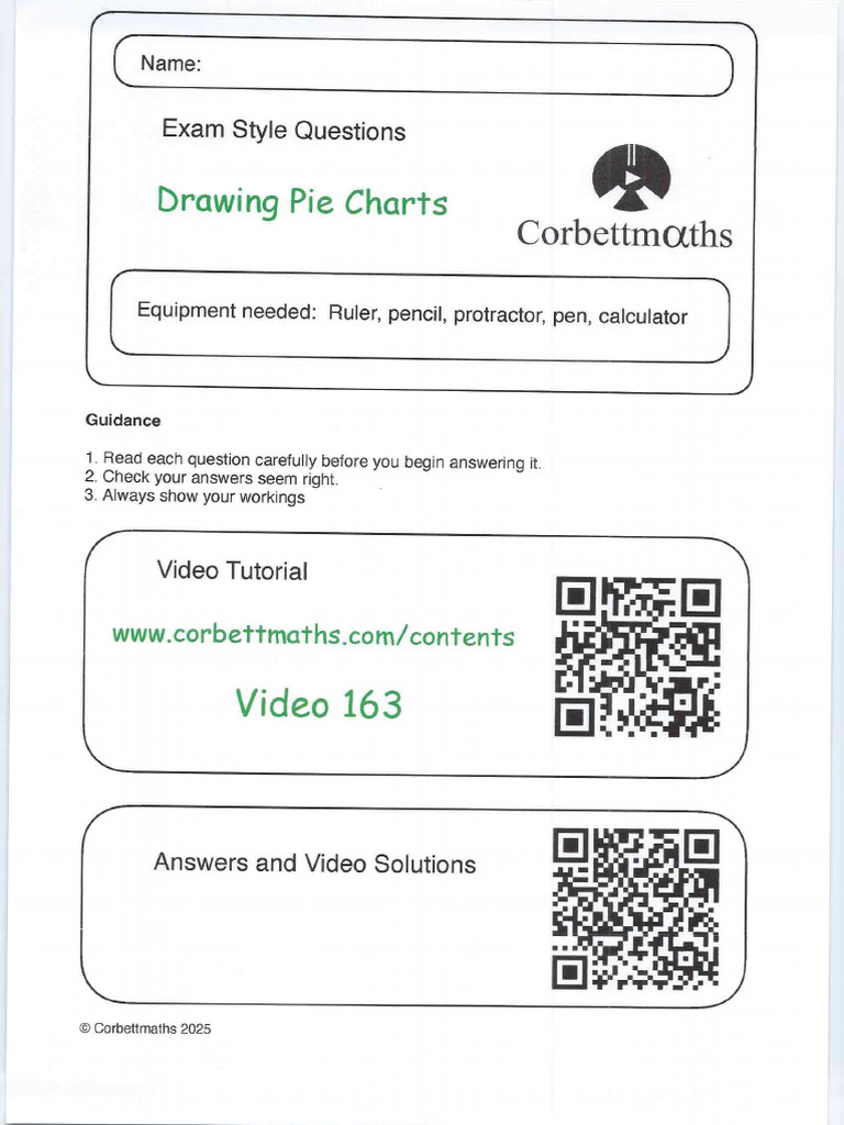 Drawing Pie Chart Answers | PDF