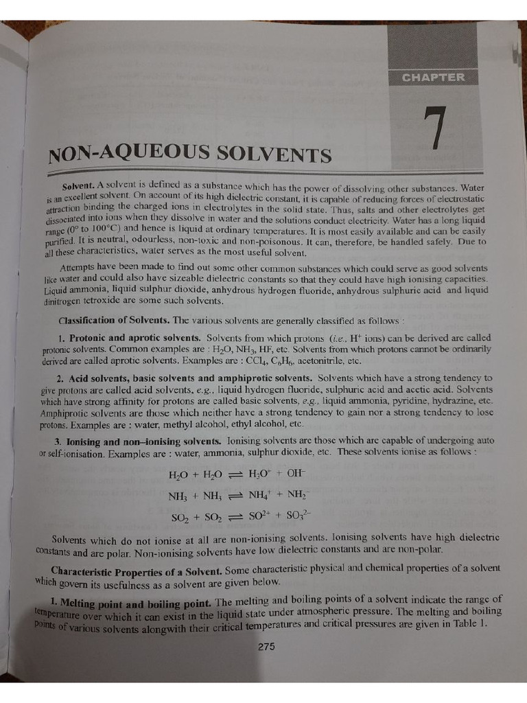 Non-Aqueous Solvents | PDF