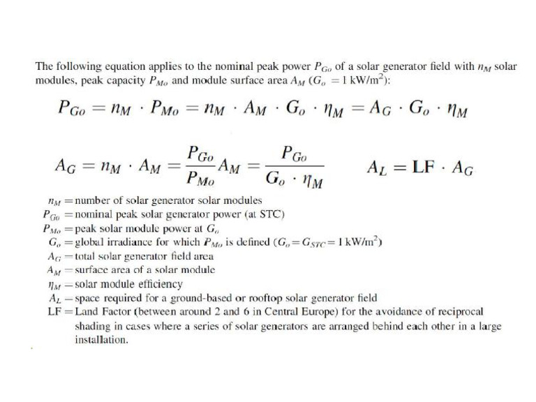 Solar PV Calculations | PDF