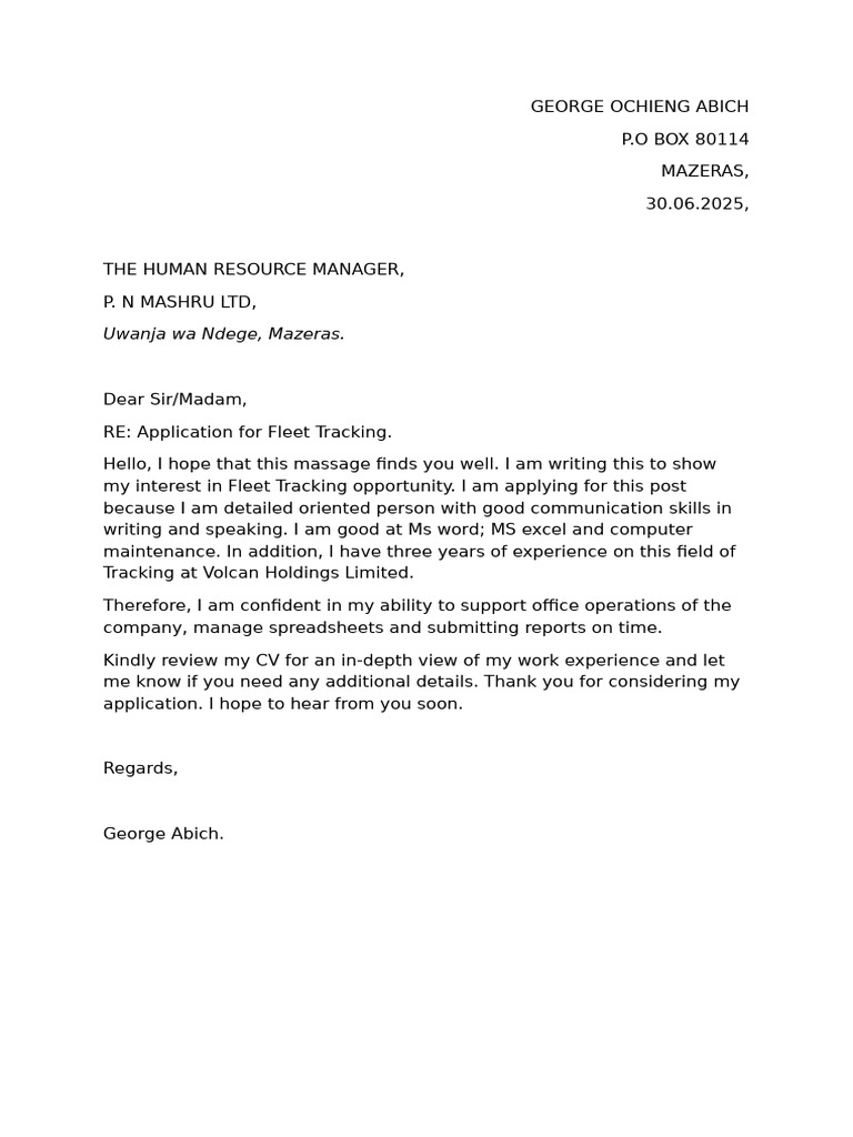 Application Latter | PDF