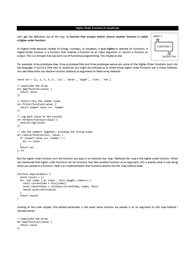 High Order Function | PDF | Programming Paradigms | Software Engineering