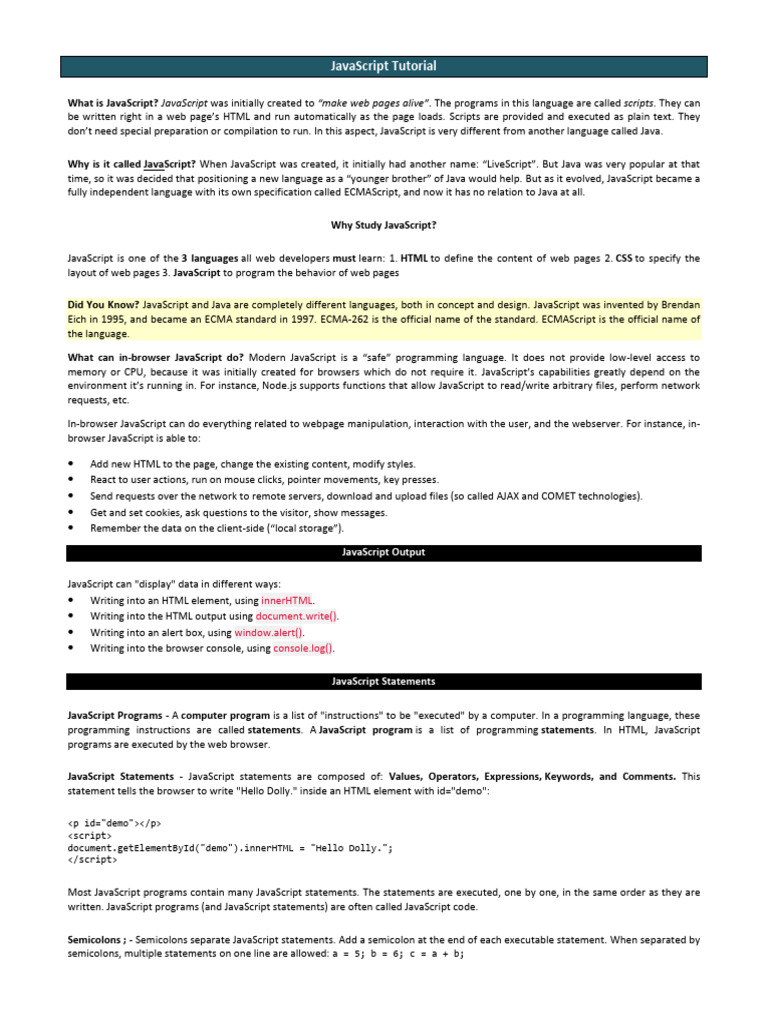 JavaScript 1 | PDF | Scope (Computer Science) | Java Script