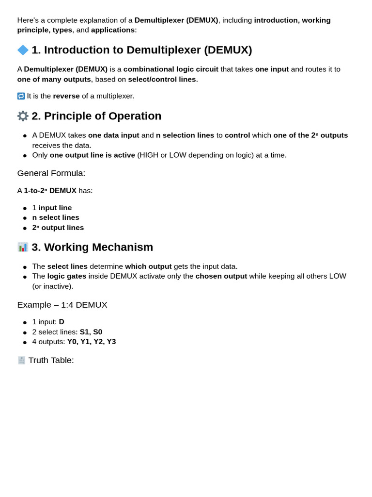 Here's A Complete Explanation of A Demultiplexer (DEMUX), Including ...
