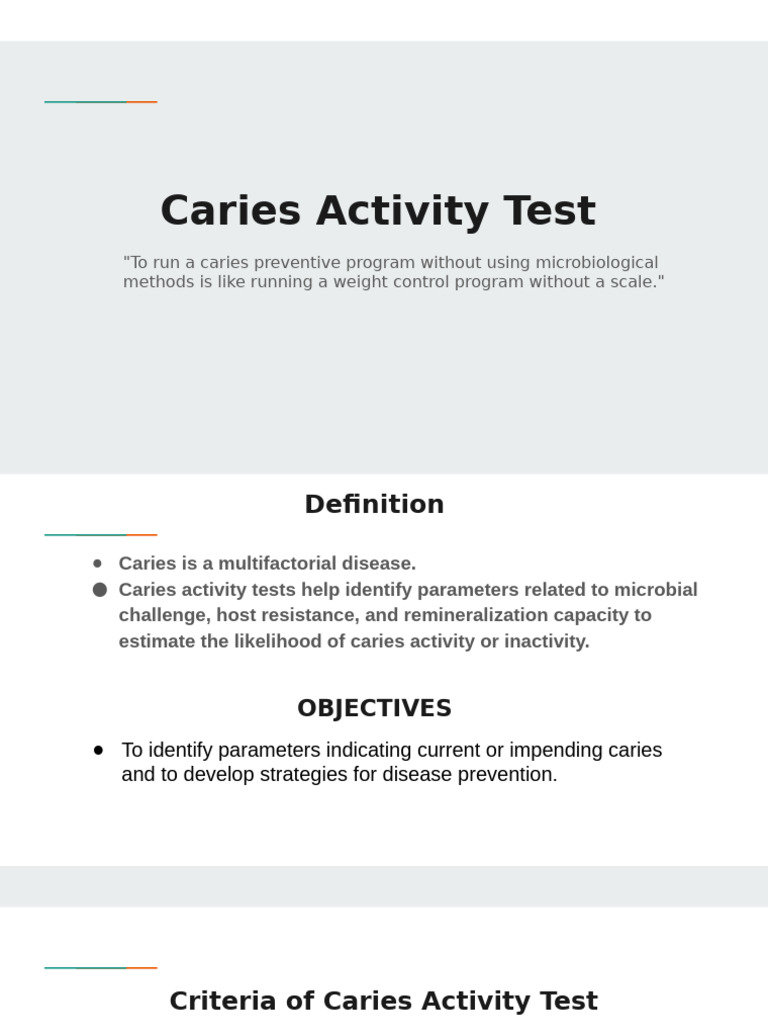 Caries Activity Test | PDF