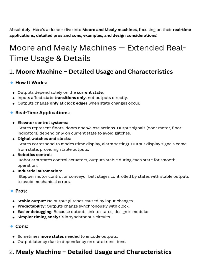 Moore vs Mealy Machines Explained | PDF | Real Time Computing ...